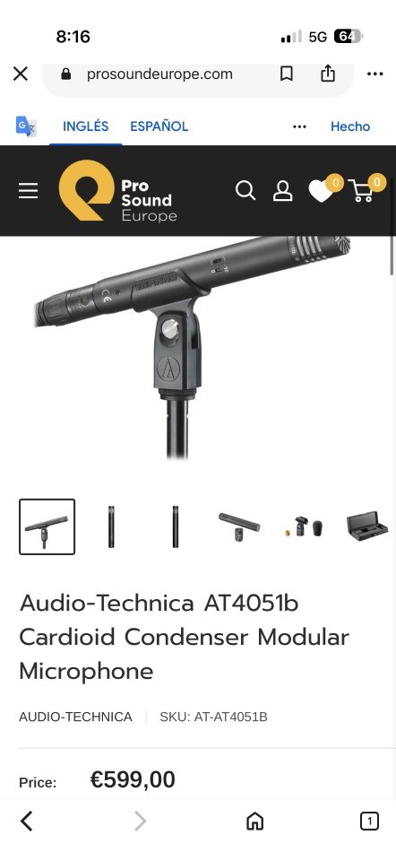 Audio-Technica AT4051b Cardioid Condenser Modular Microphone de segunda ...