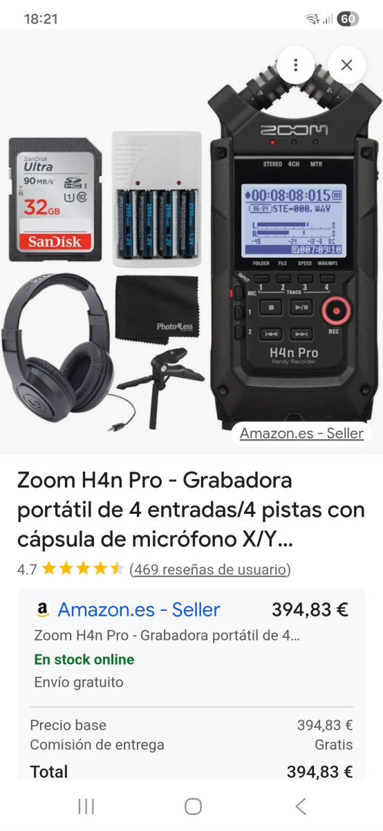 ZOOM H4n pro grabador multipistas de segunda mano por 150 € en Valencia ...